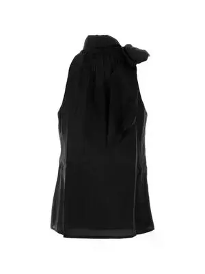 THE ROSE IBIZA Lazo Bow-detail Top - Black