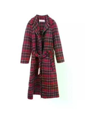 Dior Plaid Belted Wool Coat