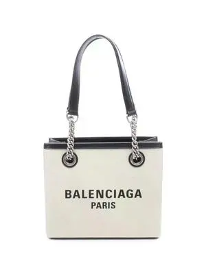 Balenciaga 20th Century Small Canvas Duty Free Tote Bag - Neutrals