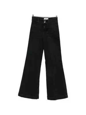 Seafarer Patch-pocket Wide-leg Jeans - Black