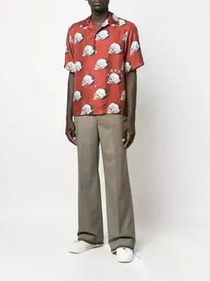 Amiri Skull-print Silk Shirt - Red