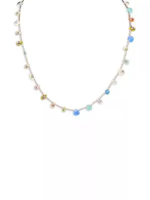 MADISON Gemstone-embellished Beaded Necklace - Blue