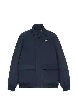 K-WAY Logo-patch Ribbed-trim Jacket - Blue