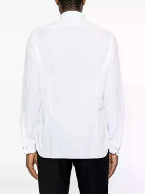 TRUZZI Pleated-bib Wing-collar Shirt