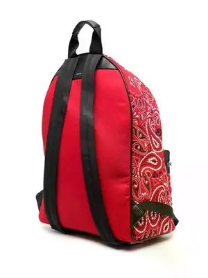 Amiri Bandana-embroidered Leather Trimmed Backpack