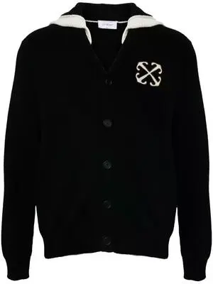 Off-White Wool Cardigan - Black