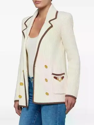 L'Agence Ribbed-knit Blazer