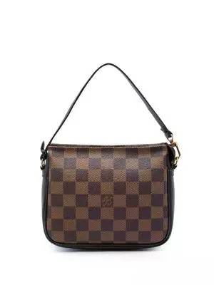 LOUIS VUITTON 1998 Damier Ebene Trousse Pochette Handbag - Brown