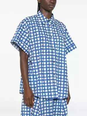I BLUES Check-pattern Short-sleeve Shirt