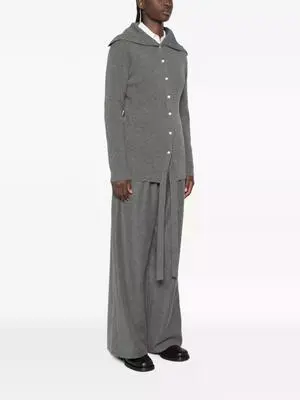 SYSTEM Ribbed-knit Sailor Collar Cardigan
