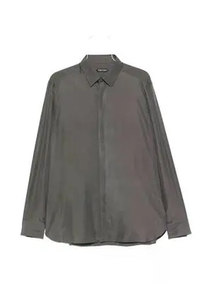 TOM FORD Classic-fit Silk Shirt - Grey