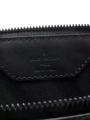 LOUIS VUITTON Monogram Taurillon Sac Plat Cross Satchel - Black