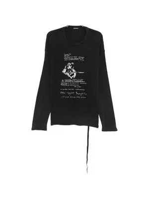 ANN DEMEULEMEESTER Graphic-print Waffle-knit T-shirt