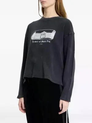 ANN DEMEULEMEESTER Graphic-print Waffle-knit T-shirt