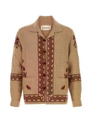 BAZISZT Tulum Embroidered Cotton Shirt - Brown