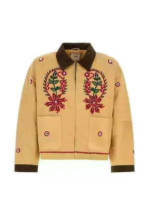 FOUND Embroidered Canvas Jacket - Neutrals