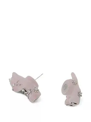 YVMIN Cat-motif Crystal-embellished Earrings