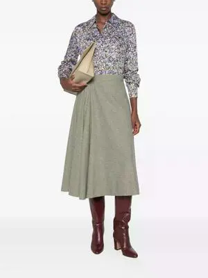 NIU Floral-print Long-sleeve Shirt - Blue