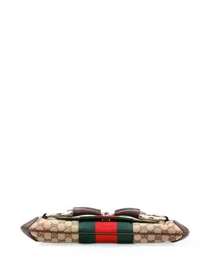 Gucci Horsebit Nm Web Chain Clutch Gg Canvas Medium Shoulder Bag