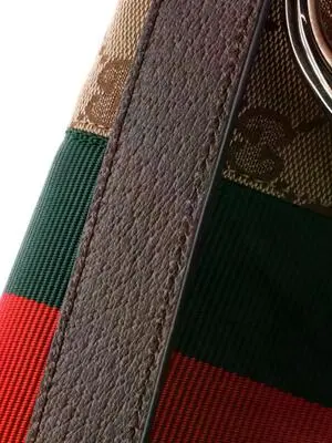 Gucci Horsebit Nm Web Chain Clutch Gg Canvas Medium Shoulder Bag