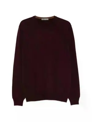 Corneliani Fine Knit Crew Neck Long Sleeve Sweater - Red