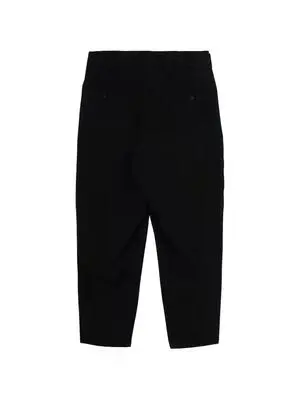 Yohji Yamamoto Pleated Tapered Tailored Trousers - Black