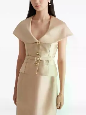 VIOLANTE NESSI Manuela Belted Silk-mikado Maxi Dress