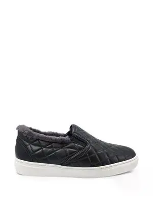 MADISON MAISON Quilted Shearling-trim Sneakers - Blue