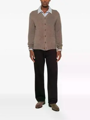 DANIELE FIESOLI Button-up V-neck Cardigan - Brown