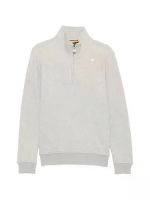 K-WAY Quarter-zip Logo-patch Sweatshirt - Grey