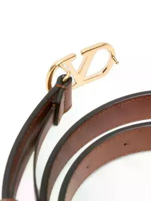 Valentino Garavani Vlogo Signature Leather Belt - Brown