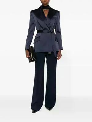 Elisabetta Franchi Satin-finish Belted Blazer