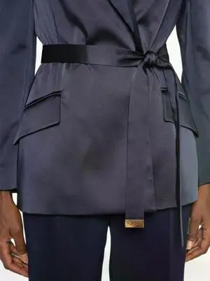 Elisabetta Franchi Satin-finish Belted Blazer