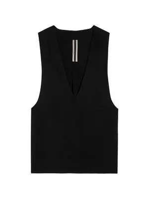 Rick Owens Knitted V-neck Sleeveless Sweater - Black