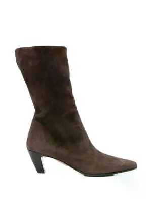 AQUAZZURA Suede Ankle Boots - Brown