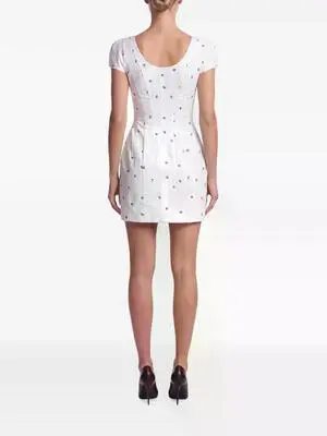 POST MERIDIEM Embroidered Motif Shaped Seam Mini Dress