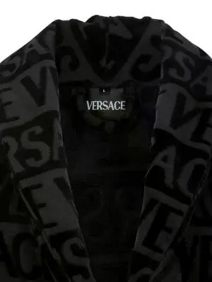 Versace Logo-print Dressing Gown - Black