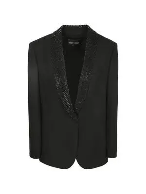 Giorgio Armani Bead-embellished Shawl-lapel Blazer
