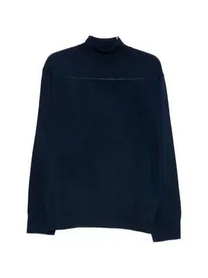 LANEUS Roll-neck Wool Sweater - Blue