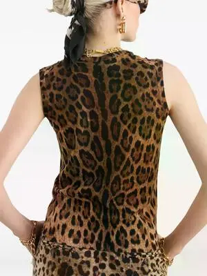 Dolce & Gabbana Leo-print Wool Top