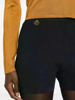 Saint Laurent Ribbed-knit Logo-plaque Shorts