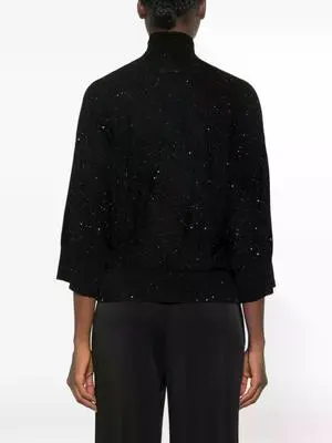 Fabiana Filippi Sequin Embellished High Neck Knit