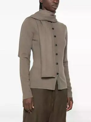SYSTEM Scarf-detail Button-up Cardigan