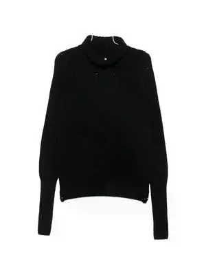 Ermanno Scervino Perforated-knit Roll-neck Sweater