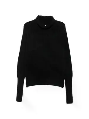 Ermanno Scervino Perforated Knit Roll-neck Sweater - Black