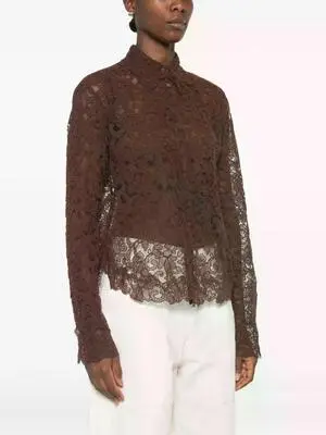 Ermanno Scervino Lace-overlay Long-sleeve Shirt