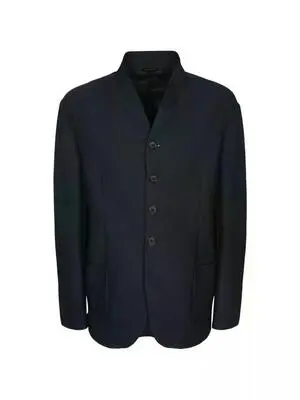Giorgio Armani Honeycomb-knit Stand-collar Blazer - Blue