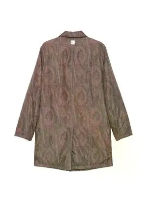 Etro Paisley Print Concealed Fastening Coat - Brown