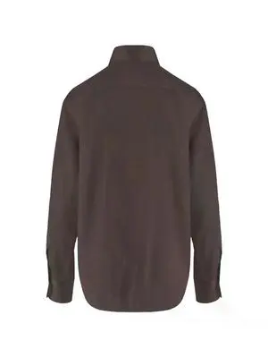 HER SHIRT Long-sleeve Button-down Shirt - Brown