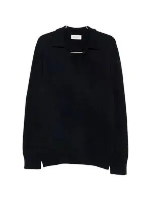 LANEUS Ribbed-knit Long-sleeve Sweater - Blue